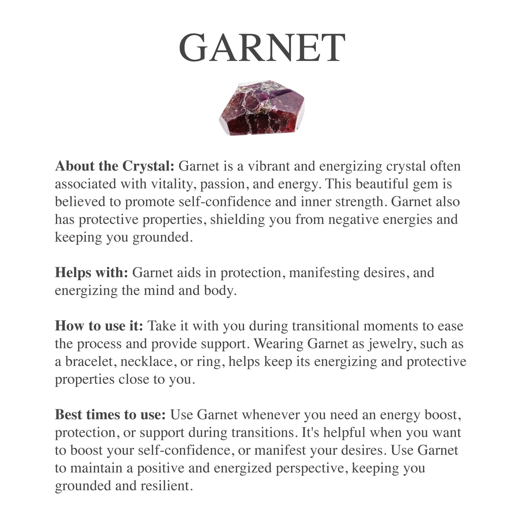 Fire Goddess Garnet Crystal Ring – Beau Life Switzerland